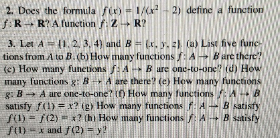 Solved 2. Does the formula f(x) = 1/(x2 – 2) define a | Chegg.com