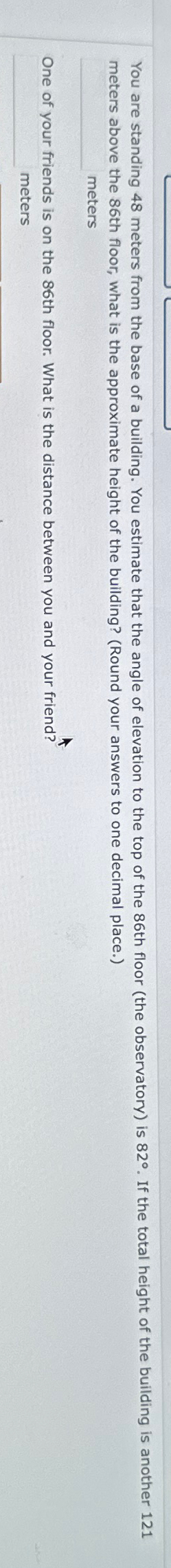 Solved meters above the 86 ﻿th floor, what is the | Chegg.com