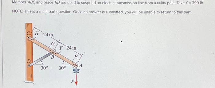 Solved Member ABC and brace BD are used to suspend an | Chegg.com