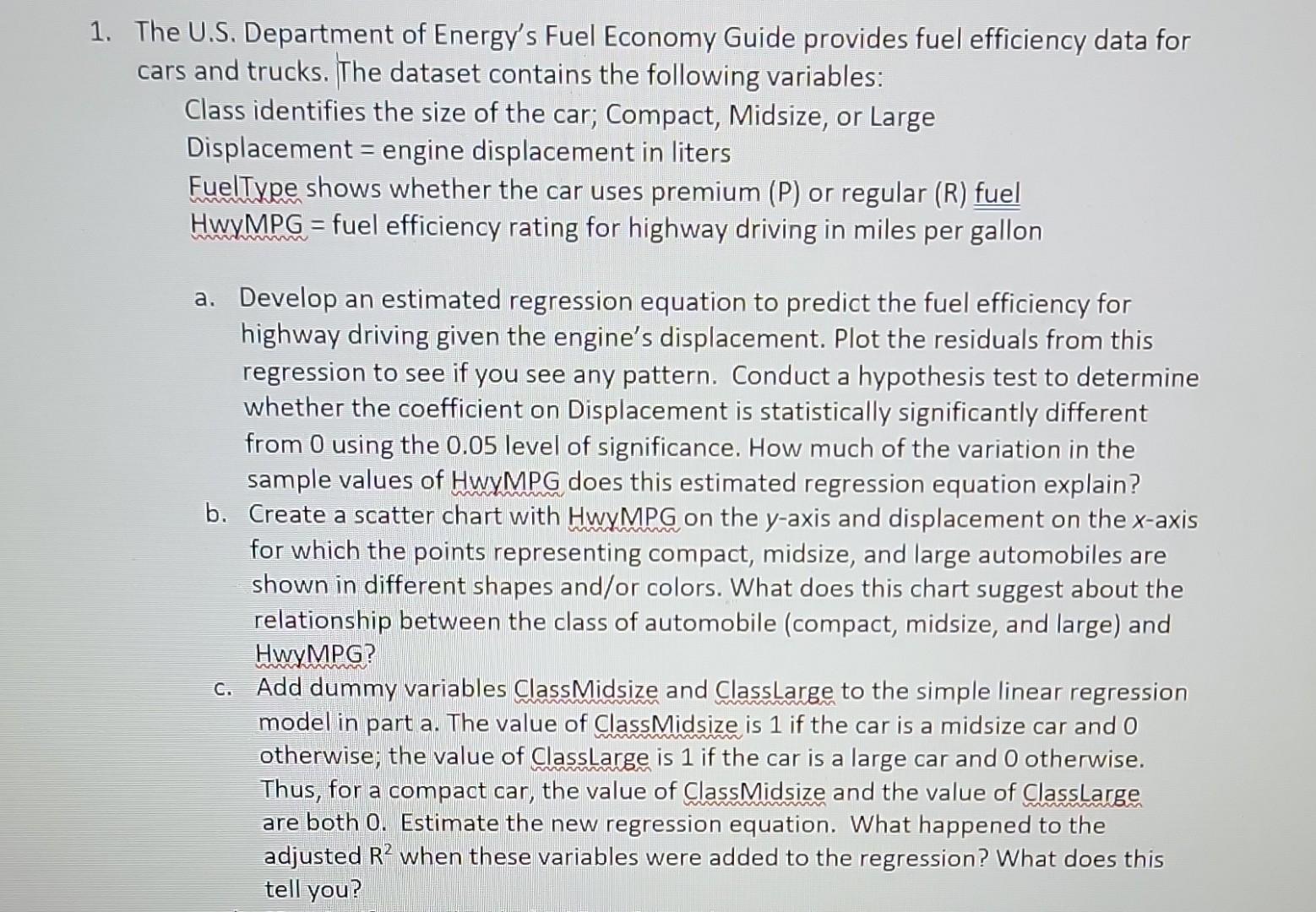 Solved please show all steps for excels data analysis tool | Chegg.com
