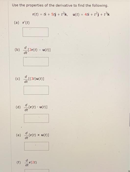 Solved Use the properties of the derivative to find the | Chegg.com