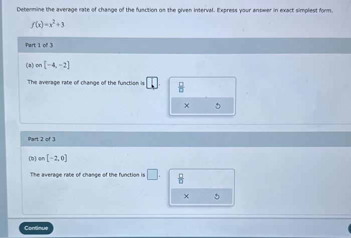 Solved Determine the average rate of change of the function | Chegg.com