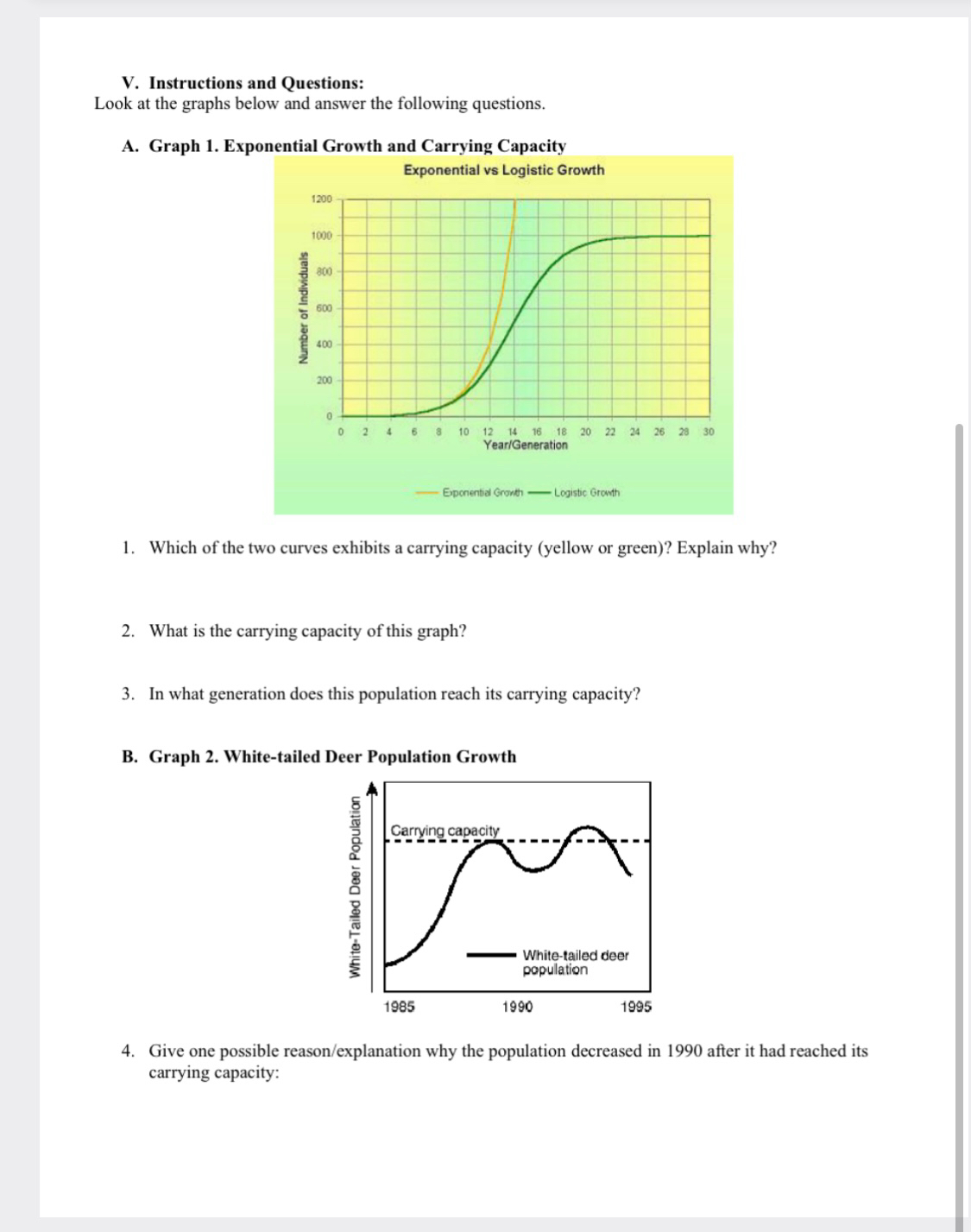 Solved V. ﻿Instructions and Questions:Look at the graphs | Chegg.com
