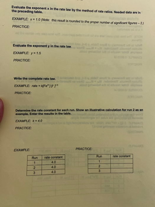 Solved KINETICS NAME Pre-Lab Assignment 1415 Section | Chegg.com