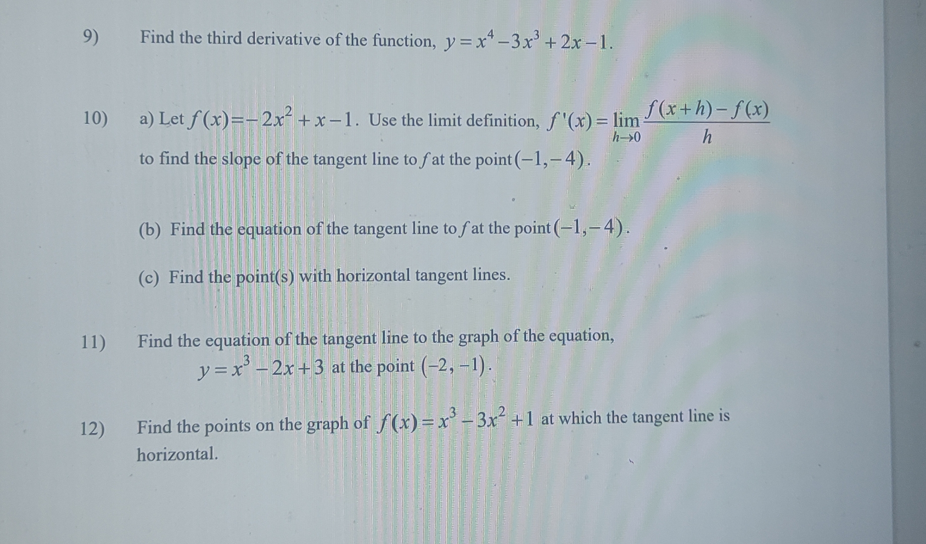 Solved Find the third derivative of the function, | Chegg.com