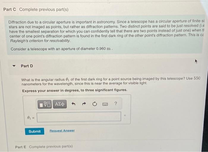Solved Understanding Circular-Aperture Diffraction Learning | Chegg.com