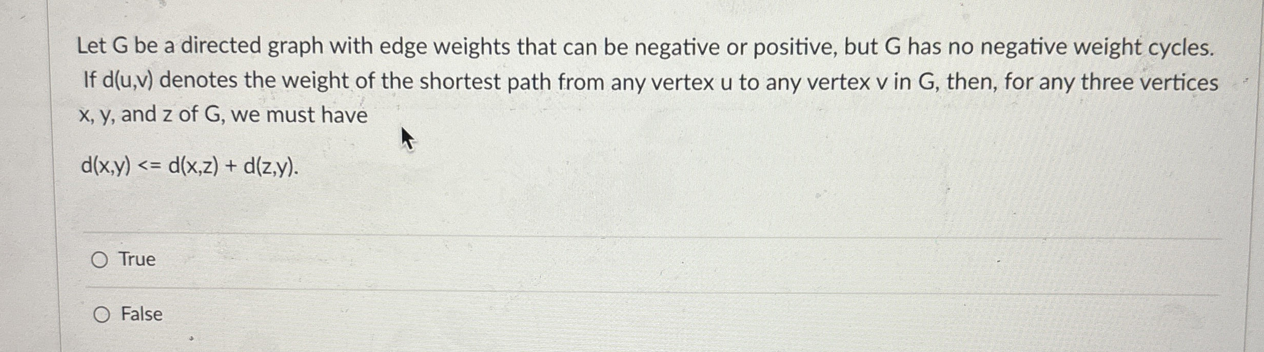 Solved Let G be a directed graph with edge weights that can | Chegg.com