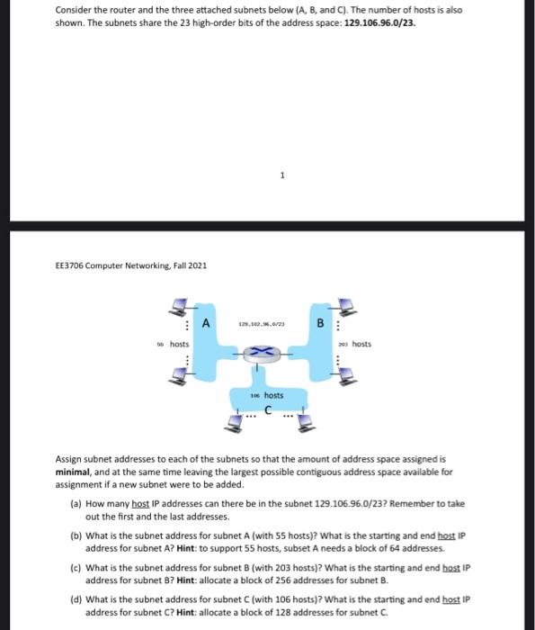 Solved Consider the router and the three attached subnets | Chegg.com Solved Consider the router and the three attached subnets | Chegg.com