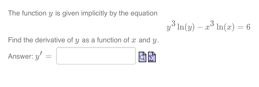 Solved The function y ﻿is given implicitly by the | Chegg.com