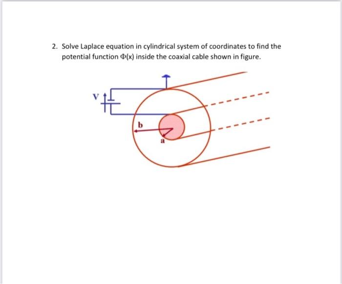 Solved 2. Solve Laplace equation in cylindrical system of | Chegg.com