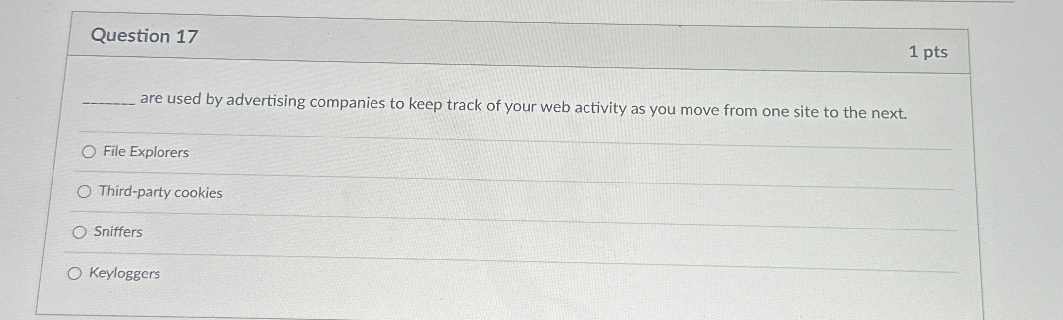 Solved Question 171 ﻿ptsare used by advertising companies to | Chegg.com