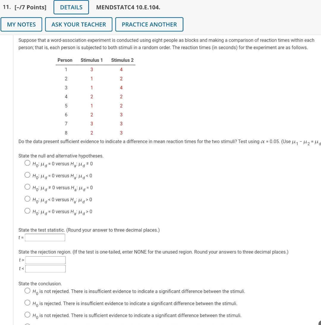 Solved Suppose that a word-association experiment is | Chegg.com