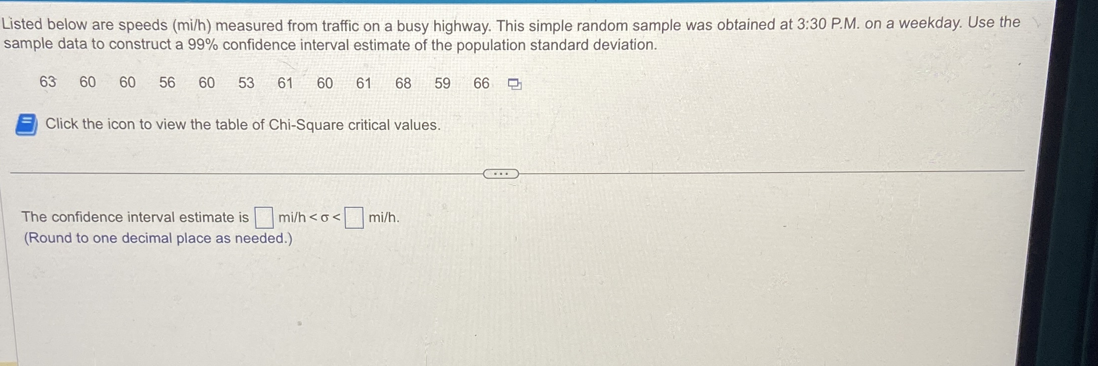 Solved Listed below are speeds ( mih ) ﻿measured from | Chegg.com
