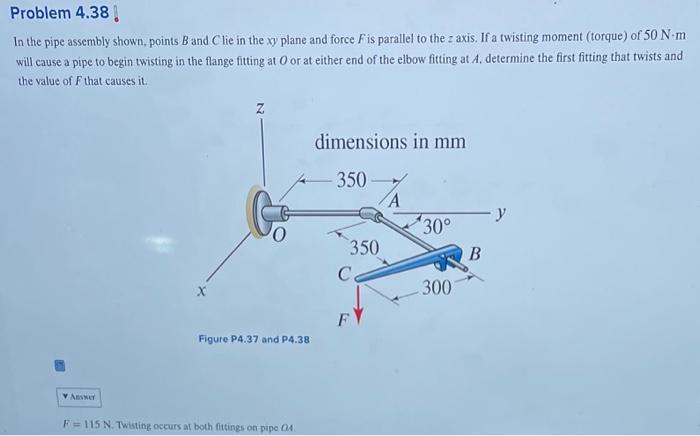 Solved In the pipe assembly shown, points B and C lie in the | Chegg.com