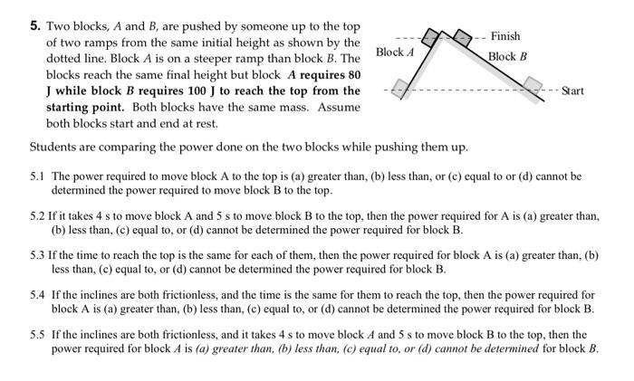 Solved 5. Two blocks, A and B, are pushed by someone up to | Chegg.com