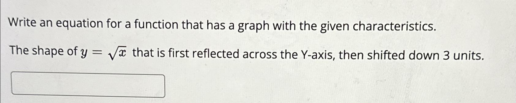 Solved 12. ﻿Write an equation for a function that has a | Chegg.com