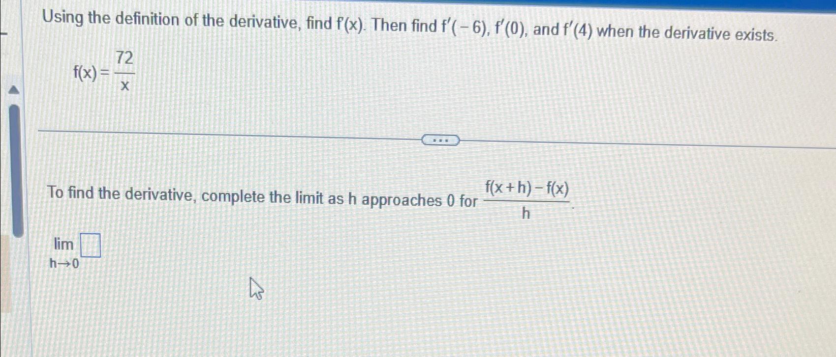 Solved Using The Definition Of The Derivative Find F X