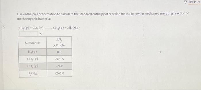 Solved Use enthalpies of formation to calculate the standard | Chegg.com
