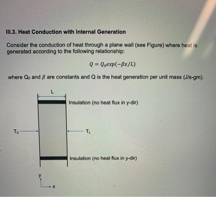 Solved III.3. Heat Conduction with Internal Generation | Chegg.com
