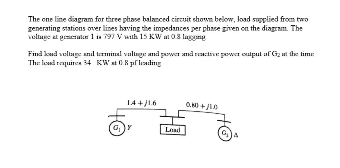 Solved The one line diagram for three phase balanced circuit | Chegg.com