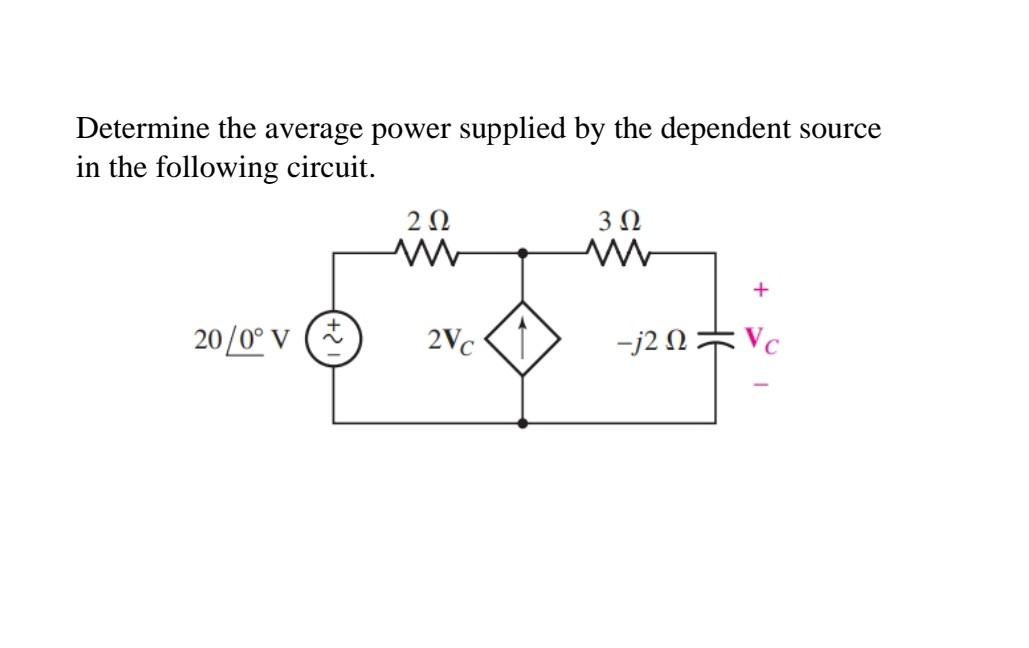 Solved Determine the average power supplied by the dependent | Chegg.com