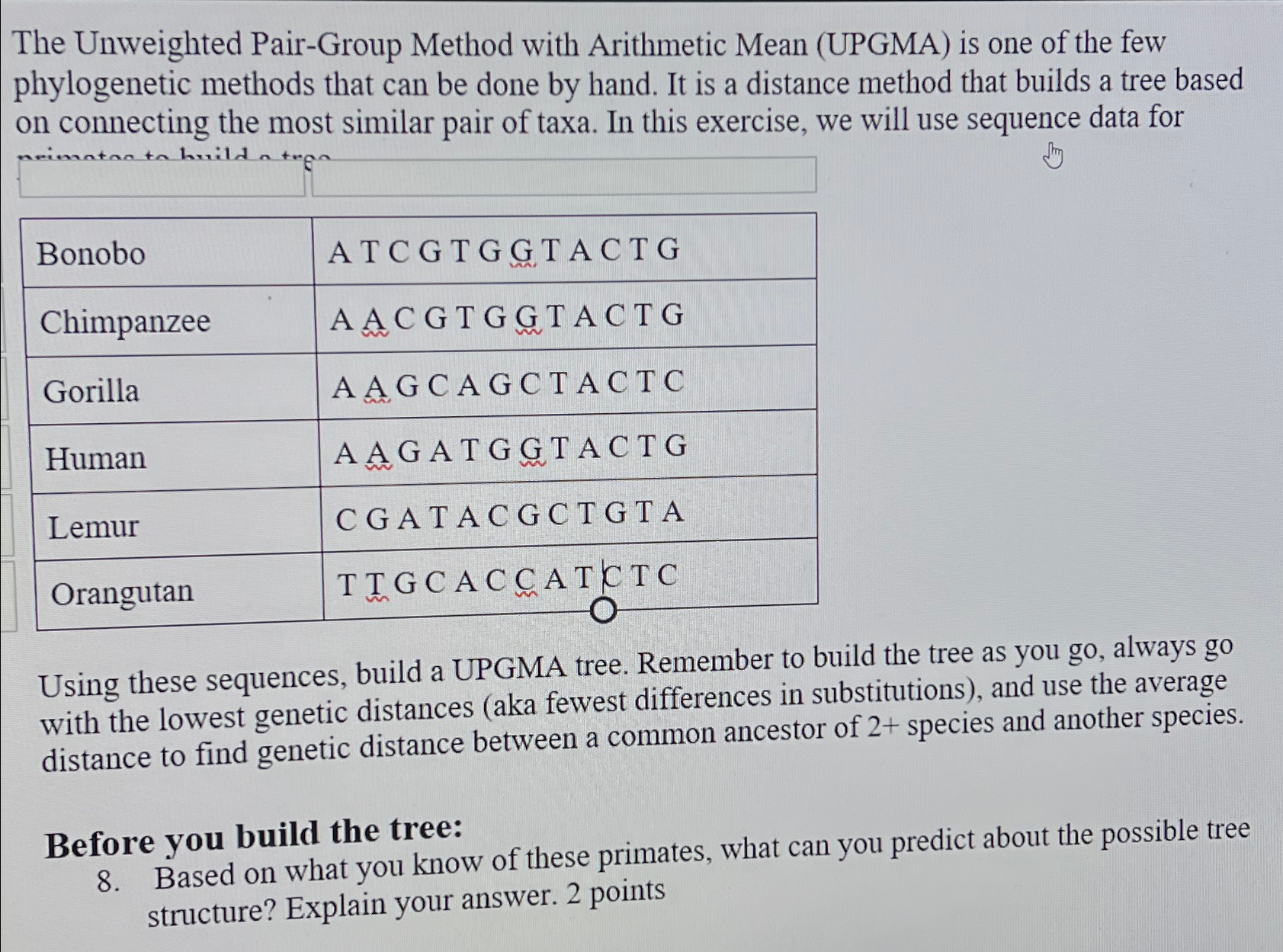 Solved The Unweighted Pair-Group Method with Arithmetic Mean | Chegg.com