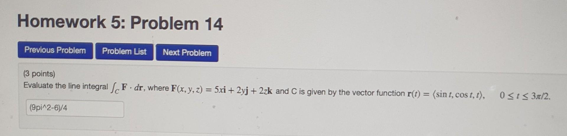 Solved Homework 5: Problem 14 Previous Problem Problem List | Chegg.com