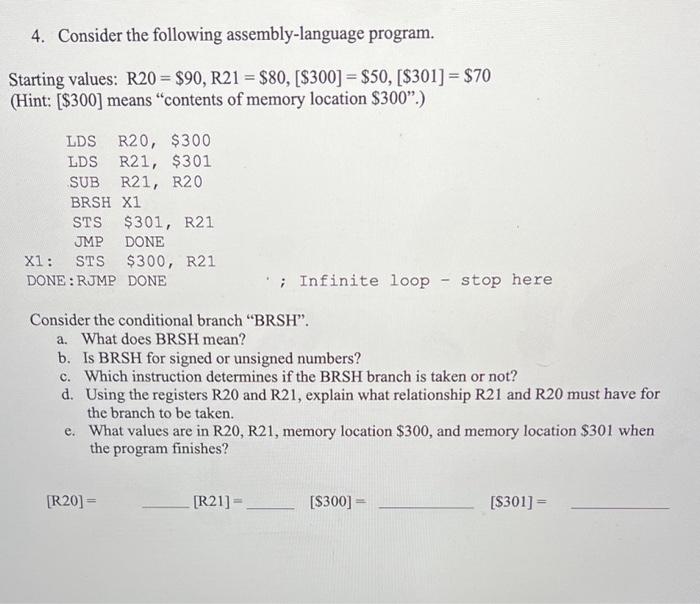 Solved 4. Consider the following assembly-language program. | Chegg.com