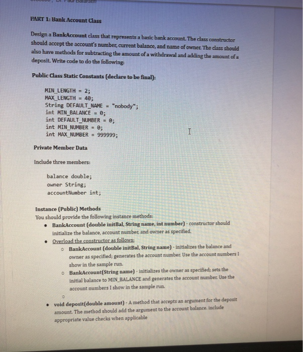 Solved Java Programming Assignment Objects And Classes
