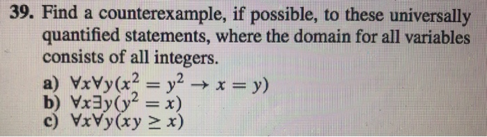 Solved 36. Find a counterexample, if possible, to these | Chegg.com
