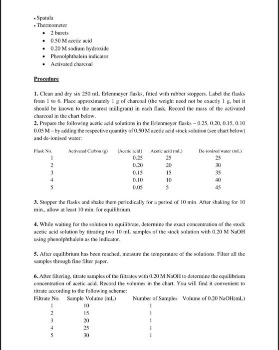 Solved Create an adsorption experiment report according to | Chegg.com