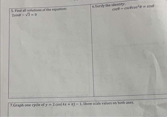 Solved 5. Find all solutions of the equation: 6.Verify the | Chegg.com