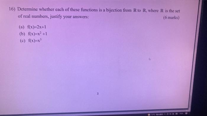 Solved 16 Determine Whether Each Of These Functions Is A