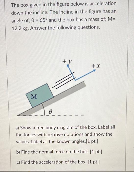 Solved The box given in the figure below is acceleration | Chegg.com