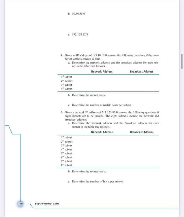 Solved Lab 4 Subnetting Name In This Lab Exercise You Are