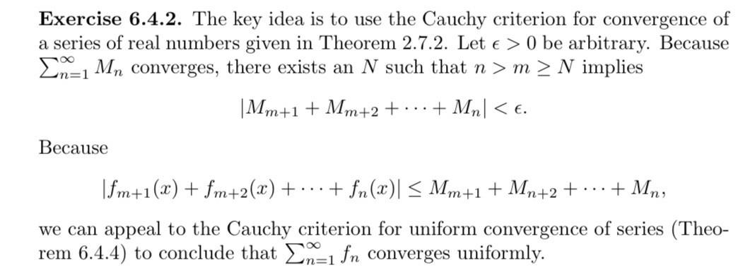 Solved Exercise 6.4.2. The key idea is to use the Cauchy | Chegg.com
