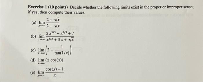 Solved Exercise 1 10 Points Decide Whether The Following