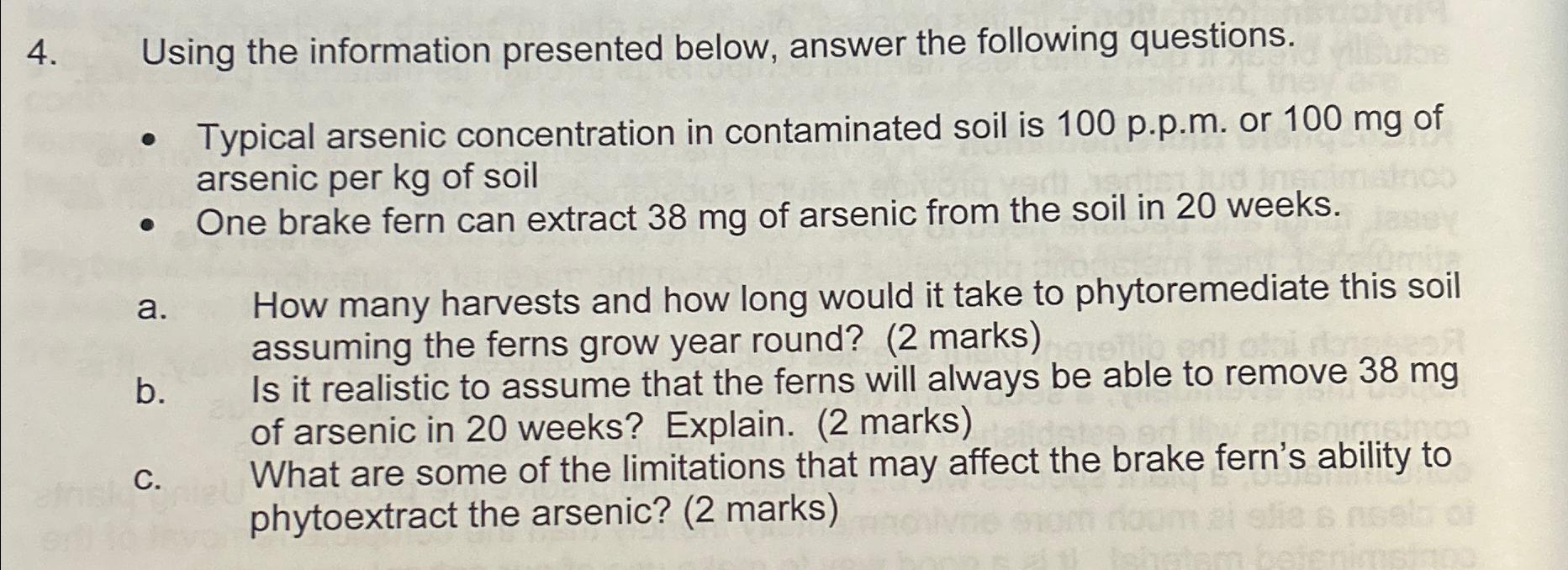 Solved Using the information presented below, answer the | Chegg.com