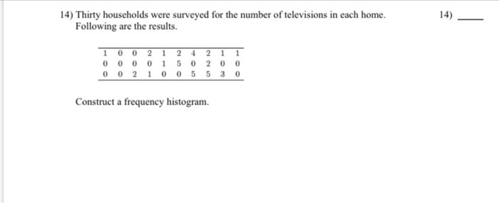 Solved 14) Thirty households were surveyed for the number of | Chegg.com