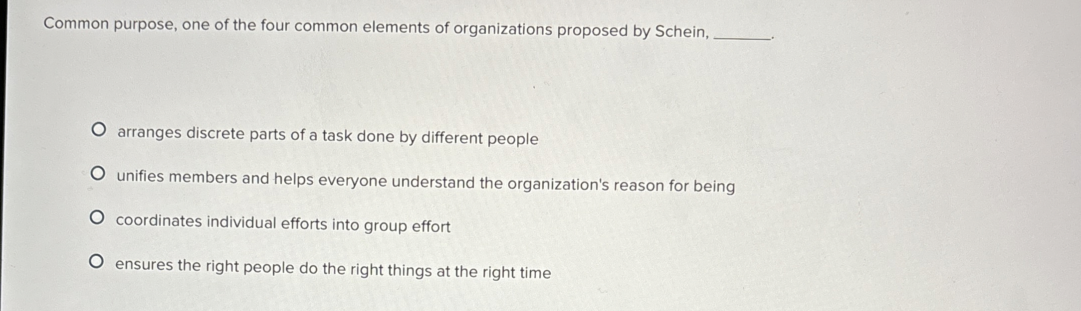 Solved Common purpose, one of the four common elements of | Chegg.com