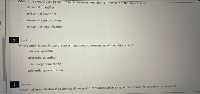 H 3 1 What is the symbol used to capture universal | Chegg.com