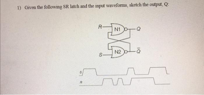 Solved 1 Given The Following Sr Latch And The Input 