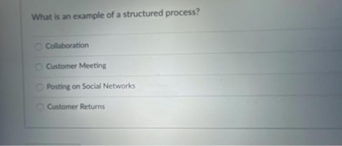 Solved What is an example of a structured process? | Chegg.com
