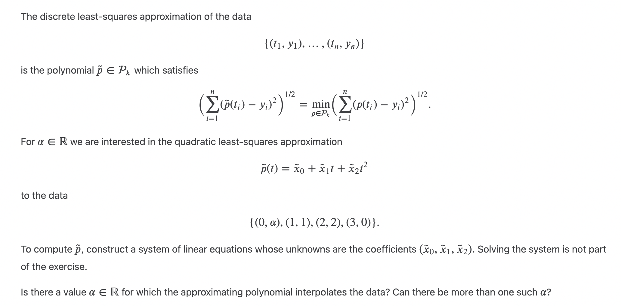 The Discrete Least Squares Approximation Of The