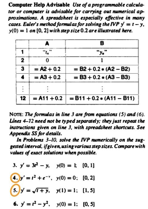Solved In Problems 3-10, solve the IVP numerically on the | Chegg.com