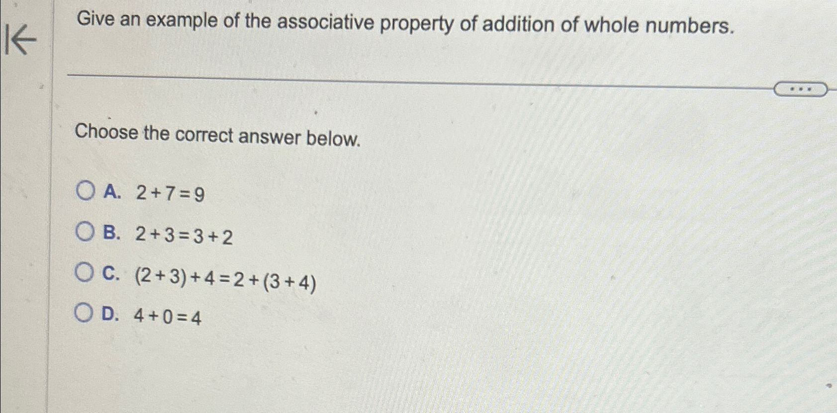 Solved Give an example of the associative property of | Chegg.com