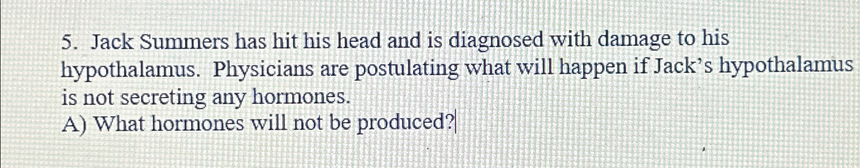 Solved Jack Summers has hit his head and is diagnosed with | Chegg.com