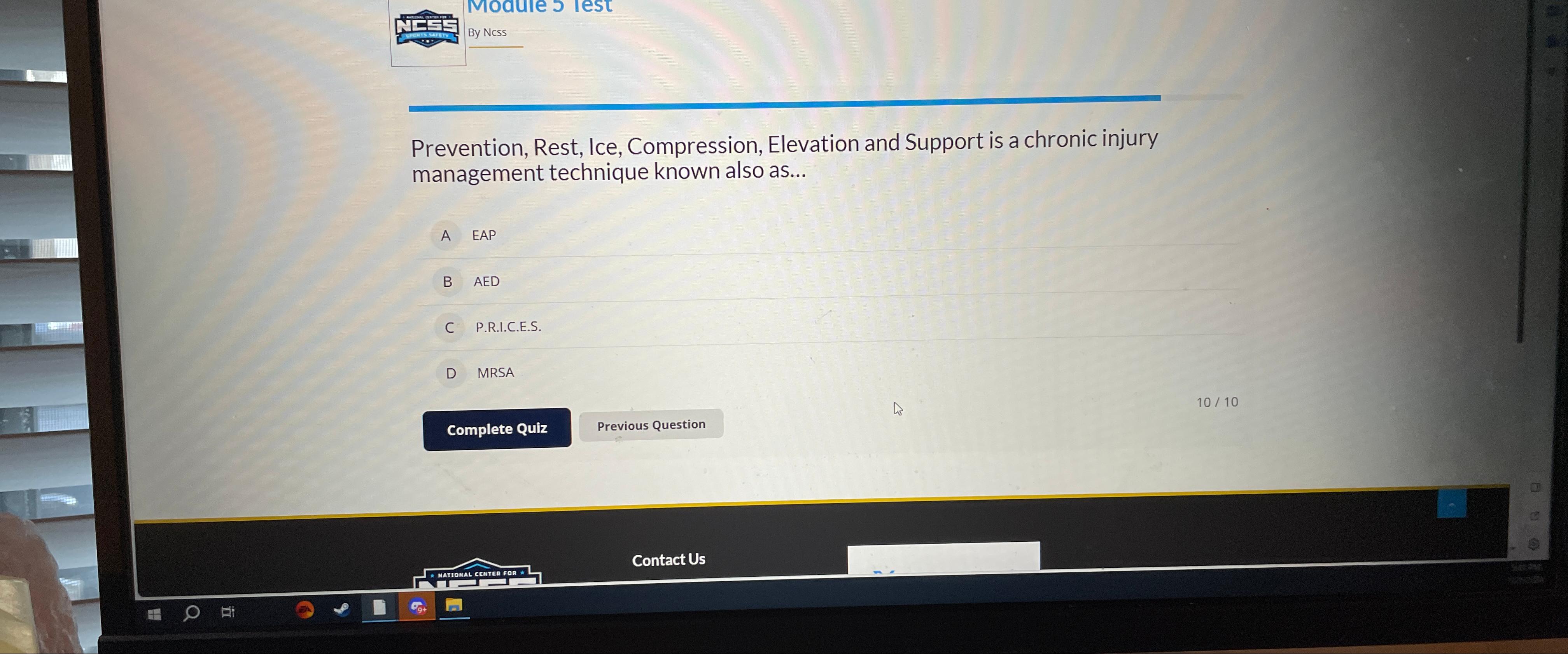 Solved Prevention, Rest, Ice, Compression, Elevation and | Chegg.com