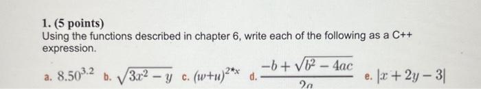 Solved 1. (5 points) Using the functions described in | Chegg.com