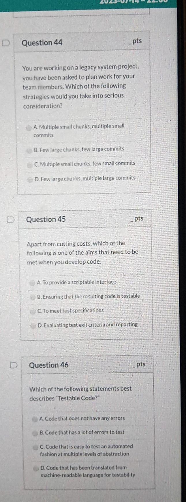 Solved You are working on a legacy system project, you have | Chegg.com